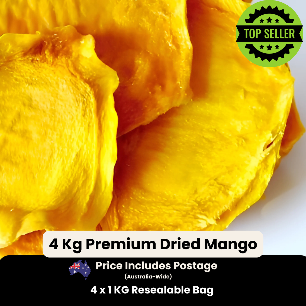4kg Bulk Dried Mango – Our Best-Selling, 4 x 1kg Resealable Bags ...